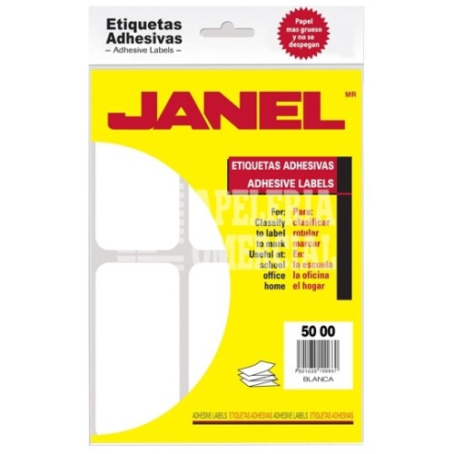 Papelería Comercial - ETIQUETAS AUTOADHERIBLES BLANCAS JANEL 50-00 #25 Papelería Comercial - ETIQUETAS AUTOADHERIBLES BLANCAS JANEL 50-00 #25